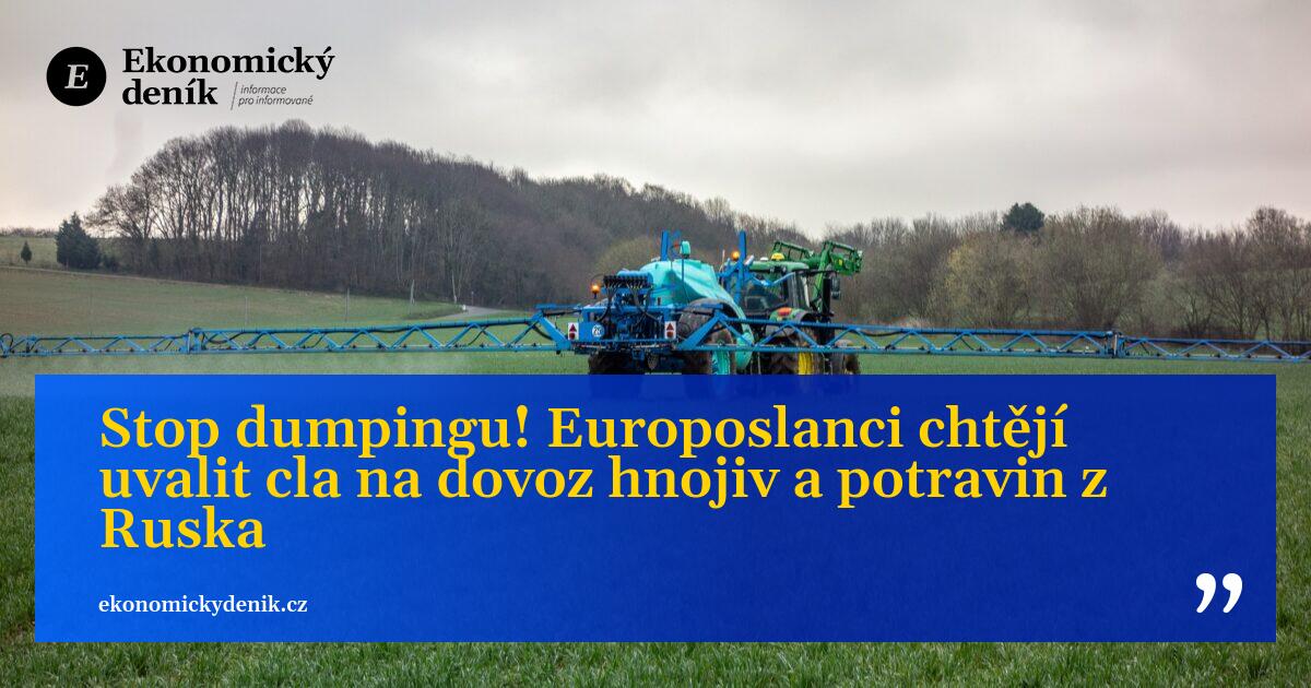 Stop dumpingu! Europoslanci chtějí uvalit cla na dovoz hnojiv a ...